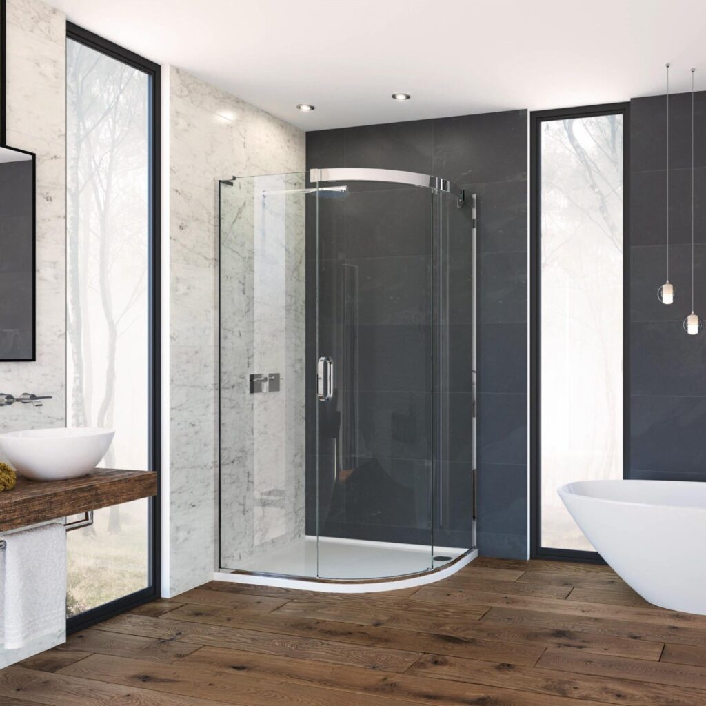 Matki Eauzone Plus Curved Corner Enclosure - | Kallums Bathrooms