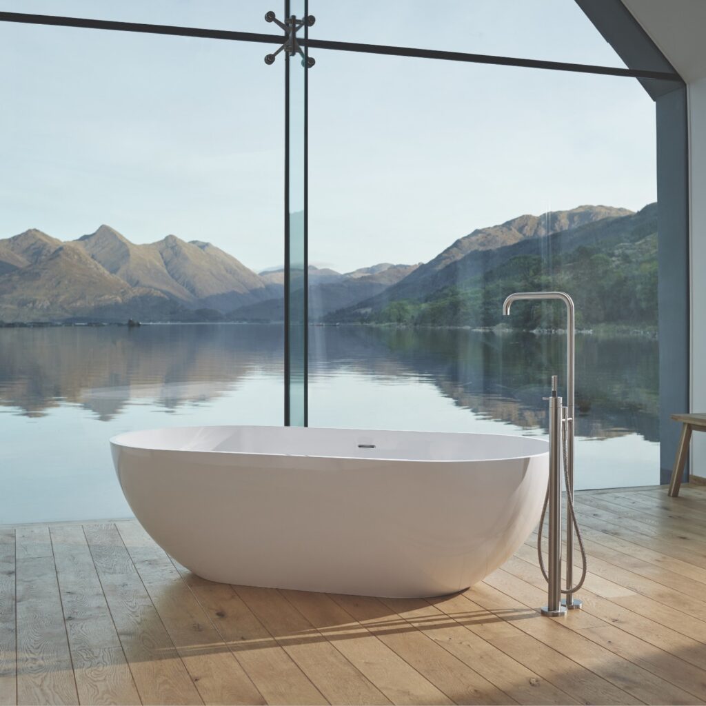 Vola FS1 Freestanding Bath Shower Mixer - | Kallums Bathrooms