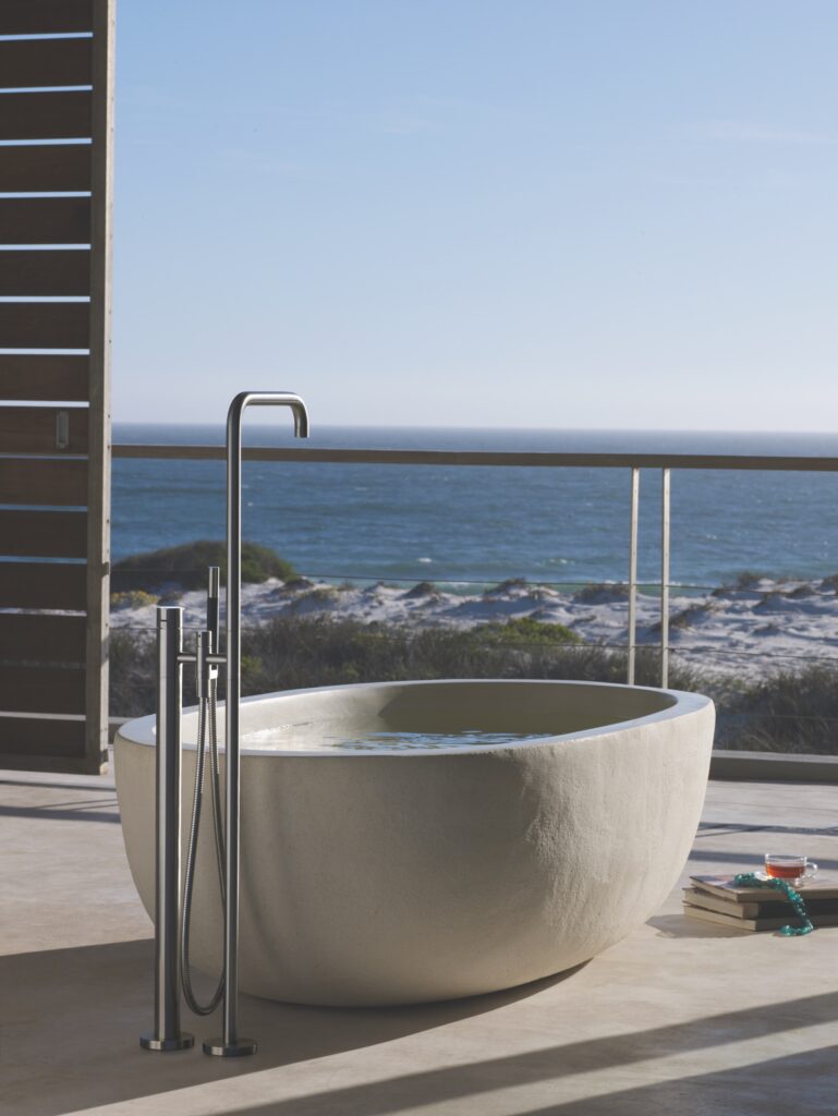 Vola FS1 Freestanding Bath Shower Mixer - | Kallums Bathrooms